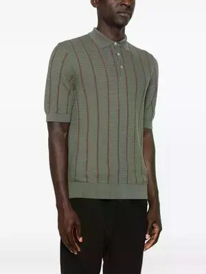 GALLIA Striped Buttoned Polo Shirt