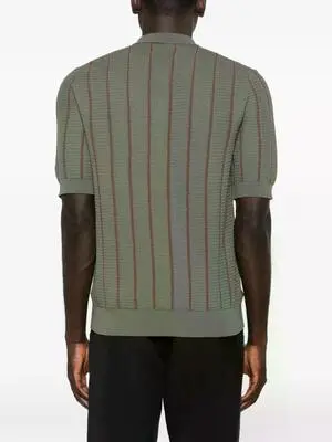 GALLIA Striped Buttoned Polo Shirt