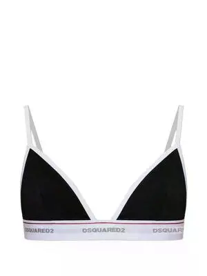 Dsquared2 Logo-tape Triangle Bra - Black