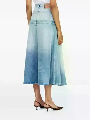 DIESEL® Layered Effect Flared Midi Skirt