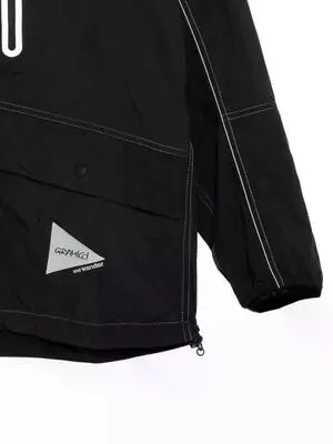 AND WANDER Contrast-stitched Logo-patch Jacket