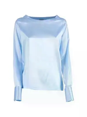 MAZZARELLI Satin-finish Long-sleeved Blouse