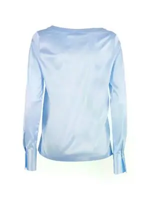 MAZZARELLI Satin-finish Long-sleeved Blouse