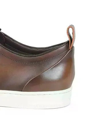 Santoni Logo-debossed Leather Sneakers