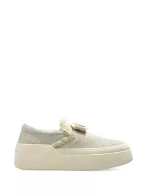 FERRAGAMO Fringed Logo-plaque Sneakers