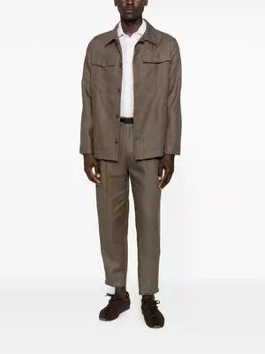 WHITE SAND Buttoned Flap-pockets Jacket