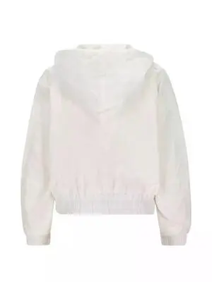 Fendi Hooded Zip-details Jacket - White