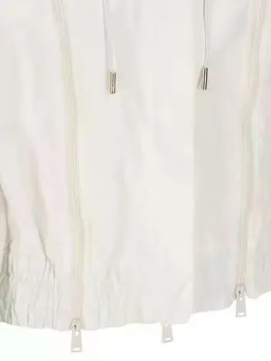 Fendi Hooded Zip-details Jacket - White