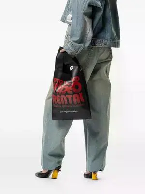 Mihara Yasuhiro Video Rental Print Leather Tote