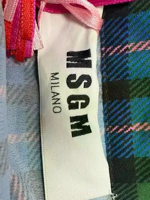 MSGM Checked Belted Midi Dress