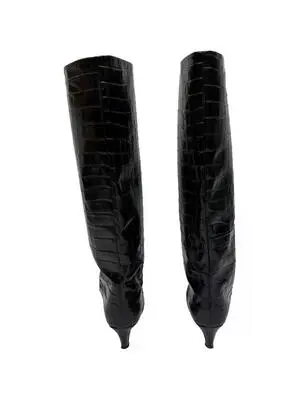 TOTEME Croc-embossed Knee-high Boots