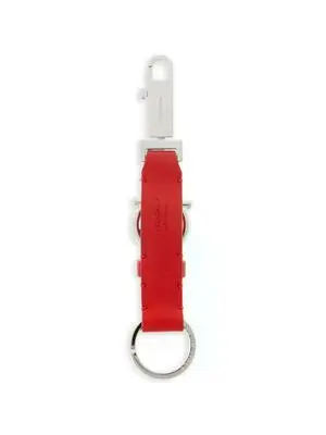 FERRAGAMO Gancio Leather Keyring - Red
