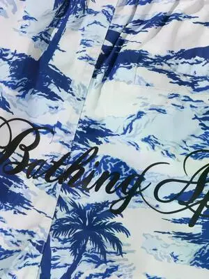 A BATHING APE Palm Tree Camo-print Shorts