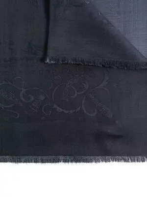 FERRAGAMO Jacquard-patterned Frayed Scarf
