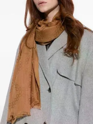 FERRAGAMO Gancini-monogram Frayed Scarf