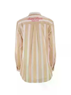 MC2 SAINT BARTH Striped Embroidered-logo Shirt