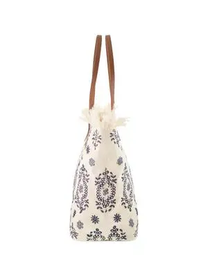MC2 SAINT BARTH Embroidered Frayed-edge Tote Bag