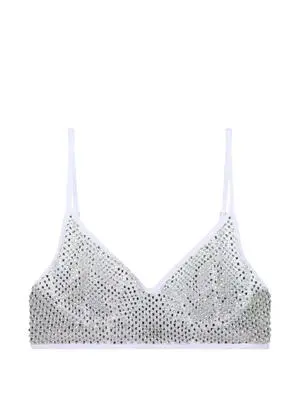 GENNY Crystal-embellished Mesh Top - Silver