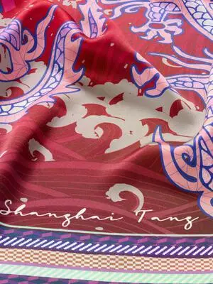 Shanghai Tang Flying Dragon Silk Scarf