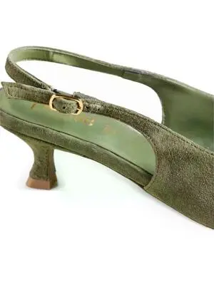 POCHE PARIS Pointed-toe Slingback Pumps - Green