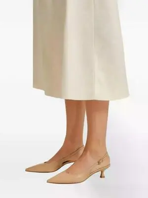 POCHE PARIS Pointed-toe Slingback Pumps - Neutrals