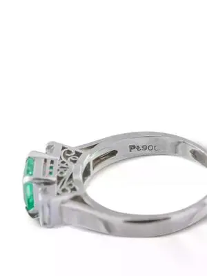 LB EXCLUSIVE Emerald And Diamond Platinum Ring