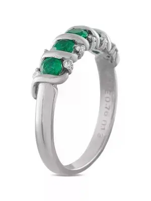 LB EXCLUSIVE Emerald And Diamond Platinum Ring