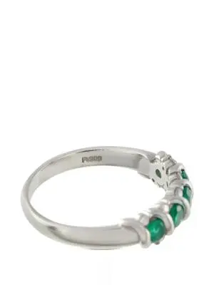 LB EXCLUSIVE Emerald And Diamond Platinum Ring