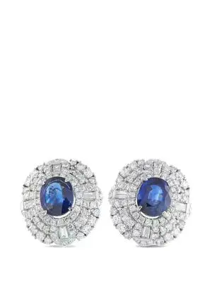 LB EXCLUSIVE Sapphire And Diamond Earrings - Silver