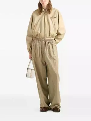 Prada Cropped Nappa Leather Jacket - Neutrals