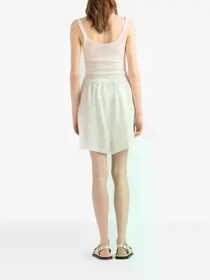 Prada Embroidered Linen Shorts