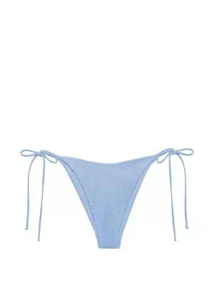 MC2 SAINT BARTH Crinkled-effect Side-tie Bikini Bottom - Blue