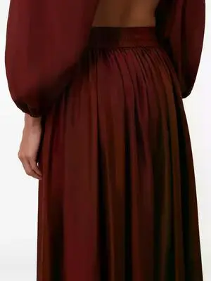 Zimmermann Aster Ruffled Maxi Skirt - Red