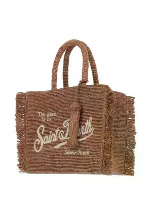 MC2 SAINT BARTH Colette Fringed Raffia Tote Bag - Brown