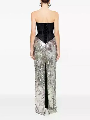 NISSA Sequin-embellished Corset Gown