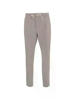 BOSS Drawstring Pressed-pleat Trousers