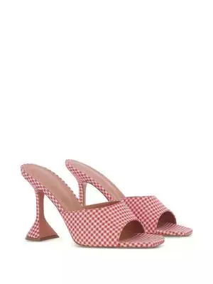 Amina Muaddi Lupita Gingham Sandals