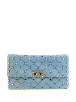 Valentino Garavani Rockstud Spike Moiré Shoulder Bag - Blue