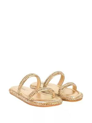 Casadei Crystal-embellished Double-strap Sandals