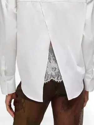 BLUGIRL Lace-panelled Back-slit Shirt - White