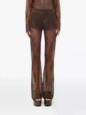 BLUGIRL Floral-lace Trousers - Brown