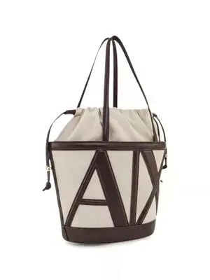 Armani Exchange Logo Detail Bucket Bag - Neutrals