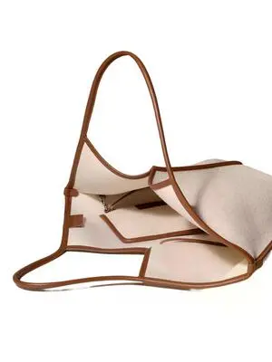 Hereu Calella Leather-trim Tote Bag - Neutrals