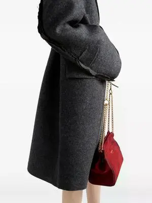 Prada Single-breasted Shetland Wool Coat - Grey