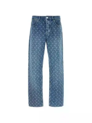 MARINE SERRE Moon Print Button-fastening Jeans