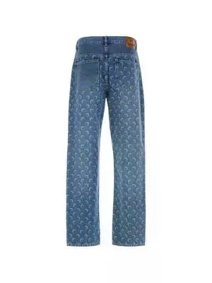 MARINE SERRE Moon Print Button-fastening Jeans