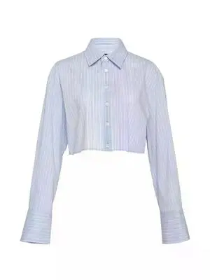 We11Done Striped Cropped Shirt