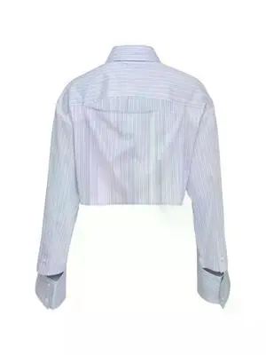 We11Done Striped Cropped Shirt