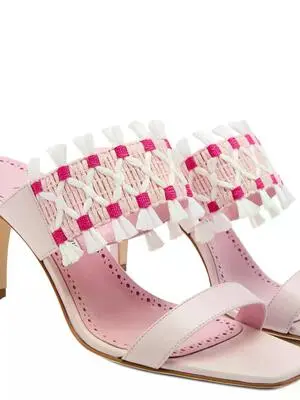 Manolo Blahnik Efeso Woven-strap Sandals - Pink