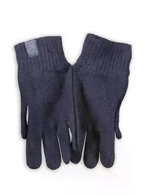 NORTH SAILS Ribbed Knit Gloves With Logo Patch - Blue